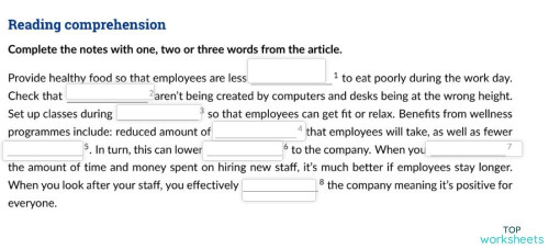 Reading task. Interactive worksheet | TopWorksheets
