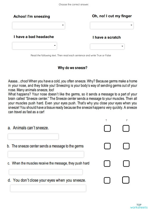 Get Well soon!. Interactive worksheet | TopWorksheets