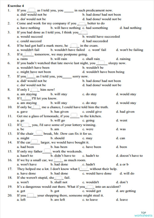 MIXED CONDITIONALS 05. Interactive worksheet | TopWorksheets