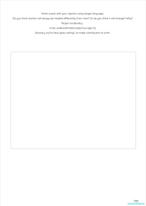 Writing (women's day). Interactive worksheet | TopWorksheets