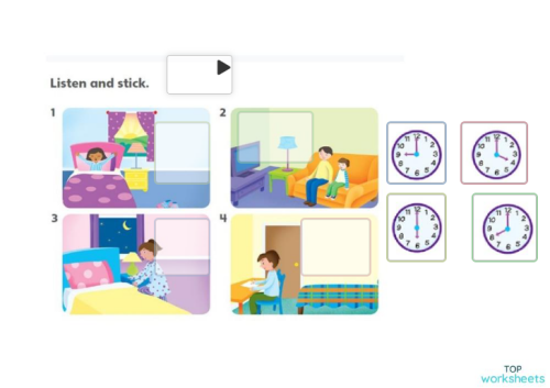at what time...?. Ficha interactiva | TopWorksheets