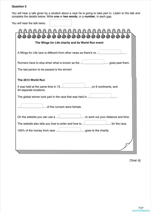 Listening Practice. Gap Fill.. Interactive worksheet | TopWorksheets