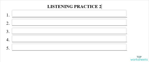 LISTENING DICTATION 2. Interactive worksheet | TopWorksheets
