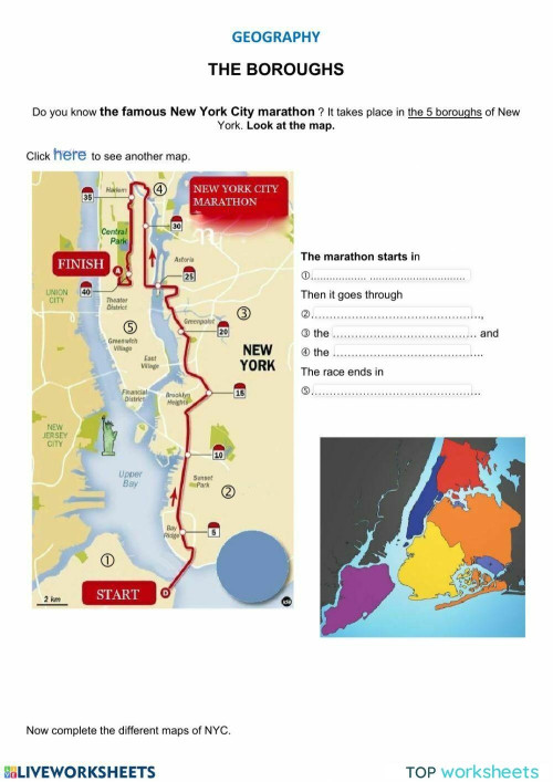 New York : Geography. Interactive worksheet | TopWorksheets