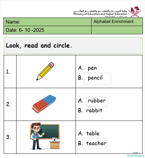Read and circle the correct answer A or B.. Interactive worksheet ...
