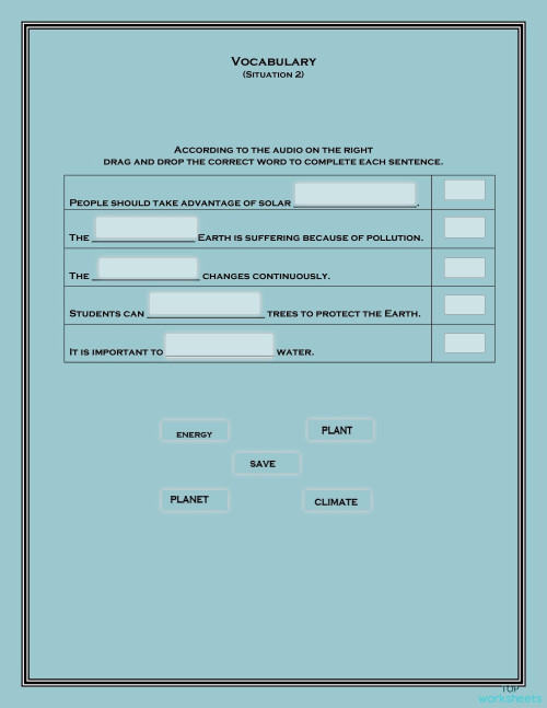 STUATION 02 - VOCABULARY. Interactive worksheet | TopWorksheets