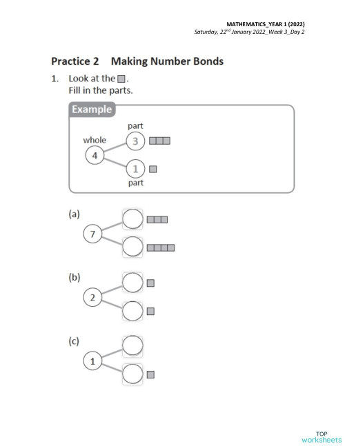 D2_WK3 Y1 Maths: Number Bonds. Interactive worksheet | TopWorksheets