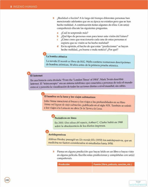 8. Ingenio humano 286. Ficha interactiva | TopWorksheets