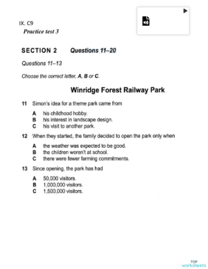 Cambridge 9 Listening Practice Test 3+4 ( Section 2 ). Bài tập tương ...