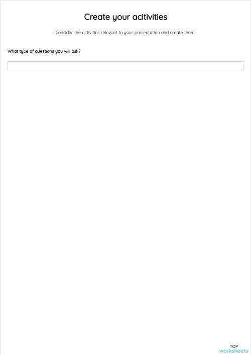 Create your acitivities. Interactive worksheet | TopWorksheets