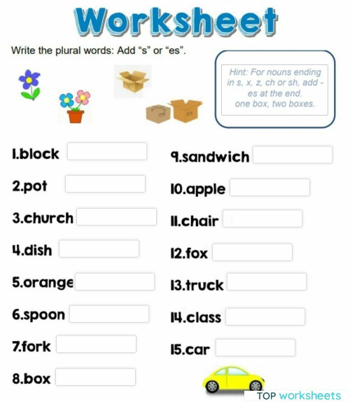Regular Plural Nouns. Interactive worksheet | TopWorksheets