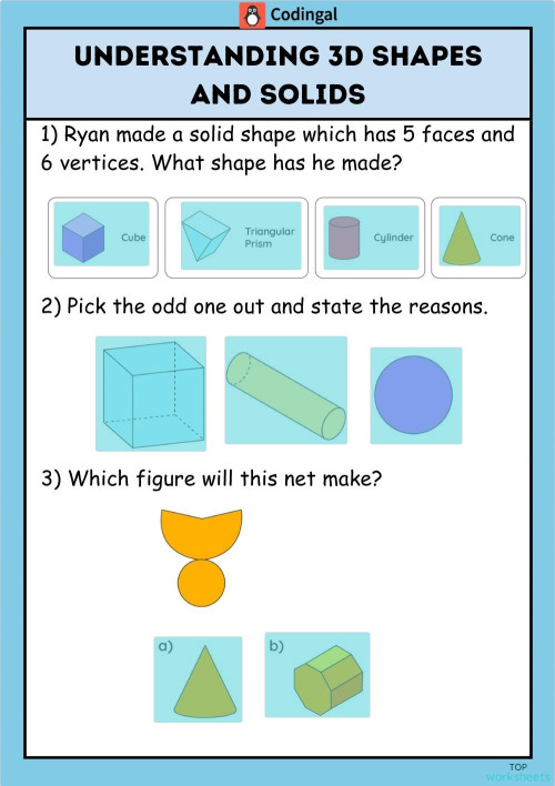 3D shapes: interactive worksheets and online exercises | TopWorksheets