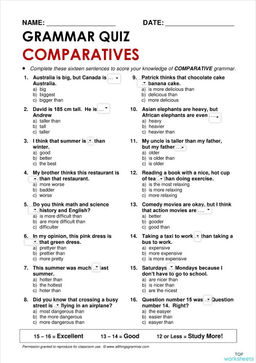 SMJ01_End-of-course Test. Interactive worksheet | TopWorksheets