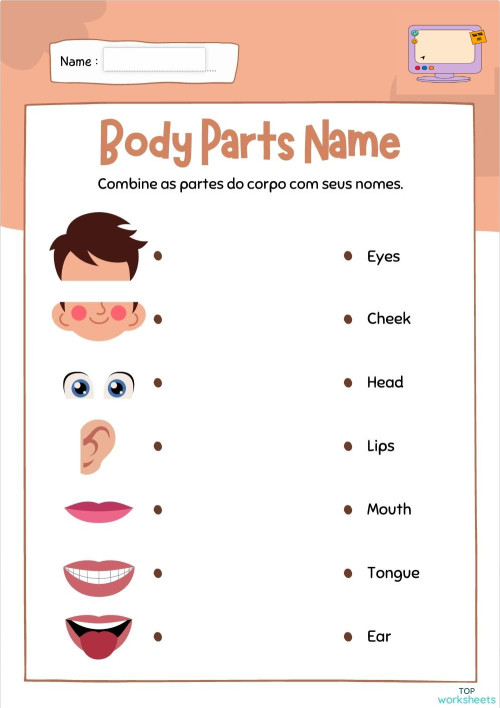 Body Parts - Adaptada. Ficha interativa | TopWorksheets