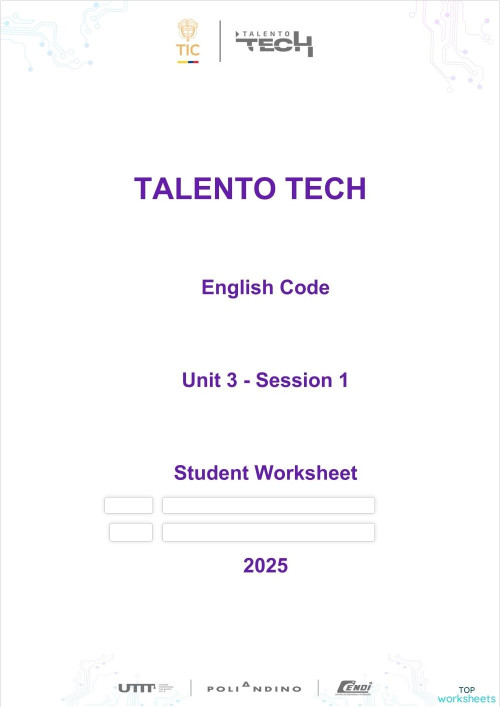 english code unit 3 session 1. Interactive worksheet | TopWorksheets