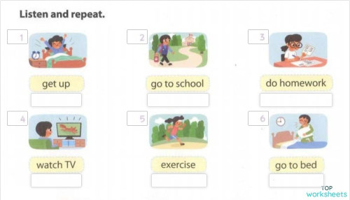 I get up at 7. Interactive worksheet | TopWorksheets