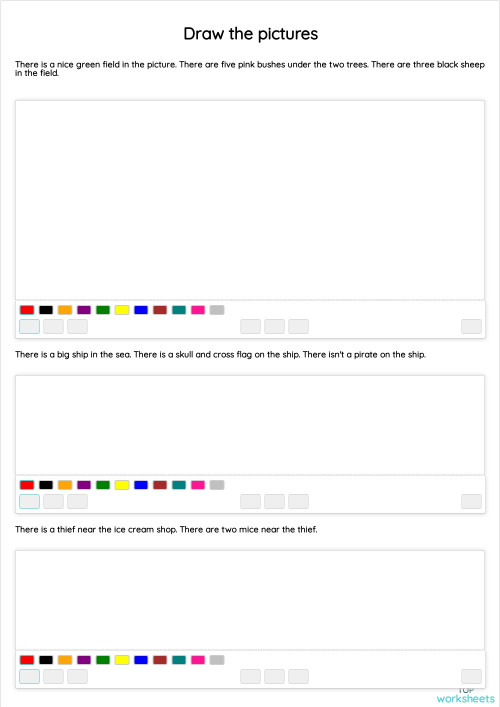 Draw the pictures. Interactive worksheet | TopWorksheets