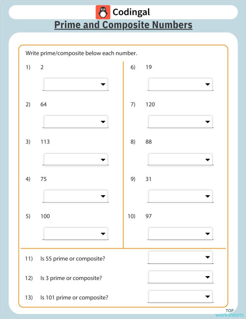 M_G04M06L16_WC01_Prime and Composite Numbers. Interactive worksheet ...