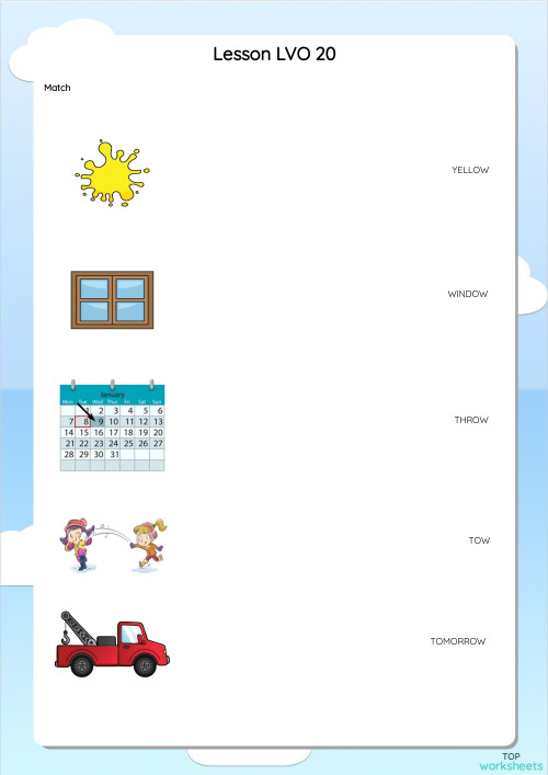 Lesson LVO 20. Interactive worksheet | TopWorksheets