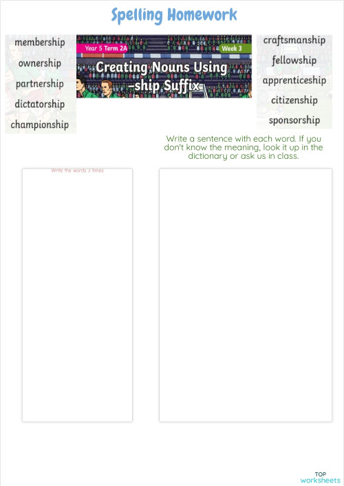 Spellings 2A3 HFW 8. Interactive worksheet | TopWorksheets