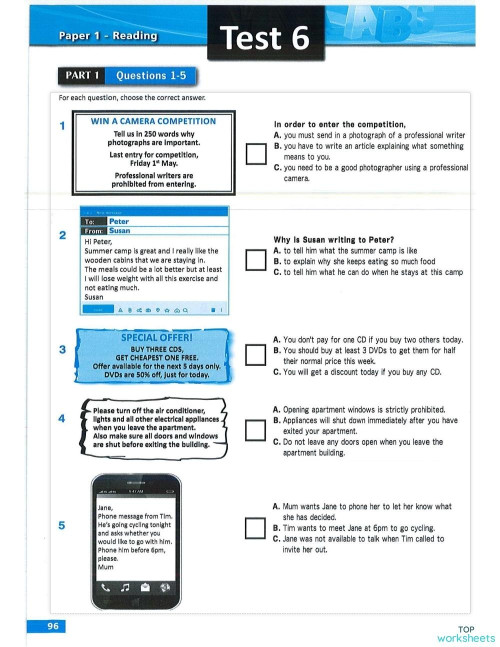 B1 - Simply - Test 6. Interactive worksheet | TopWorksheets