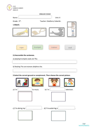 3rd exam unit 6. Interactive worksheet | TopWorksheets