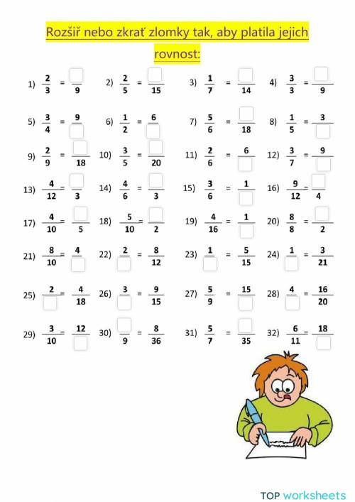 Interactive worksheets and online exercises in czech | TopWorksheets