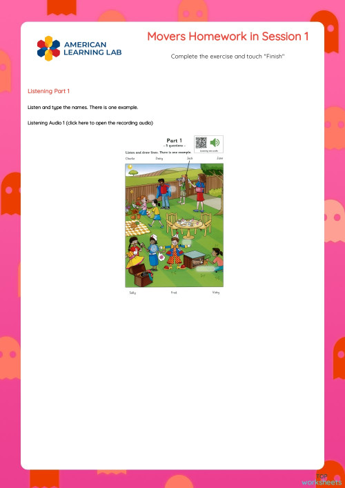 Movers Homework in Session 1. Interactive worksheet | TopWorksheets