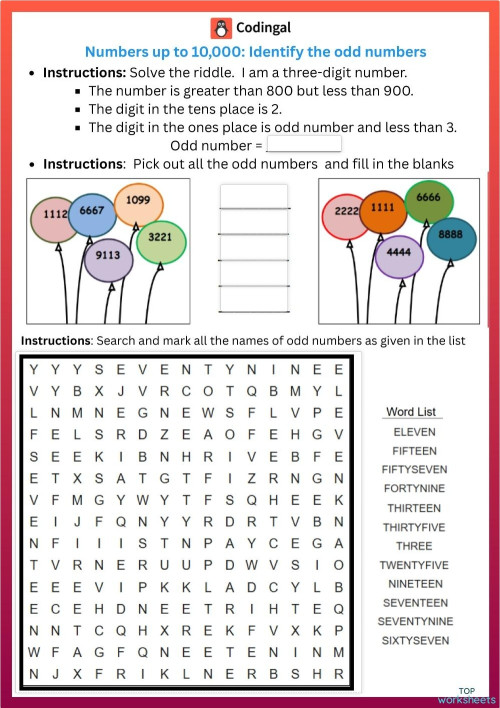 M_G03M03L05_WE01_Identify_odd_numbers_5. Interactive worksheet ...