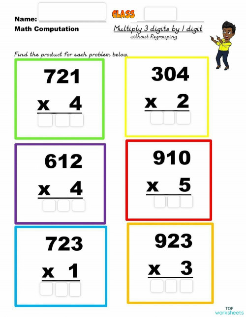 A2 Y4 Multiply 3 digit Without Regrouping Interactive Worksheet a2-y4-multiply-3-digit-without-regrouping-interactive-worksheet