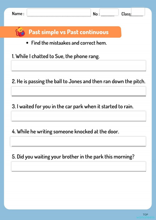 Past sim Past cont. Interactive worksheet | TopWorksheets