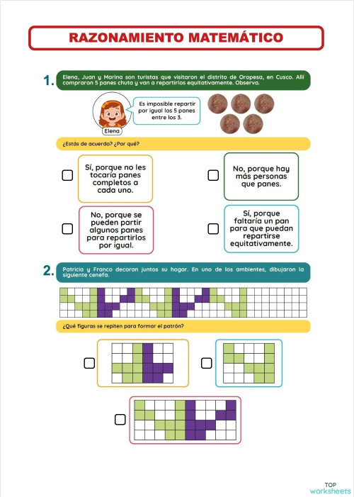 RAZONAMIENTO MATEMÁTICO 6. Ficha interactiva | TopWorksheets
