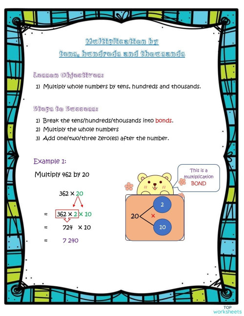 Yr 5C Multiplication by tens, hundreds and thousands. Interactive ...