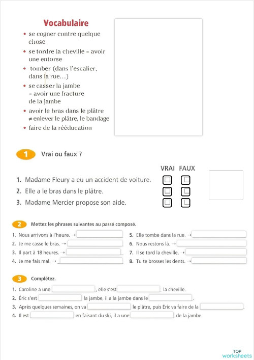 PC etre parler de sa santé. Fiche interactive | TopWorksheets