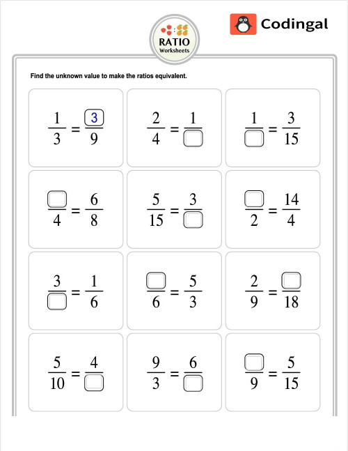 M_G08T03_WC02_Equivalent Ratios. Interactive worksheet | TopWorksheets