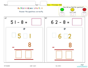 Subtraction Level 4. Interactive worksheet | TopWorksheets
