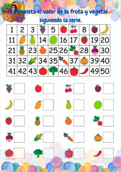 Serie Numérica 1-50_Mtra. Faby. Ficha interactiva | TopWorksheets