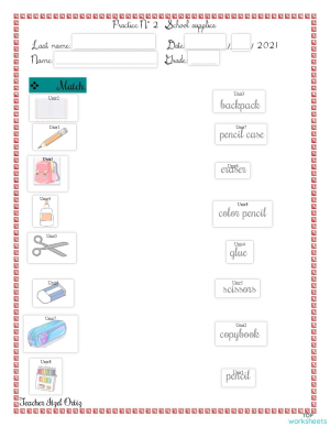 SCHOOL SUPPLIES 1° GRADE. Interactive worksheet | TopWorksheets