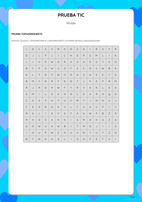 TIC: fichas interactivas y ejercicios online | TopWorksheets