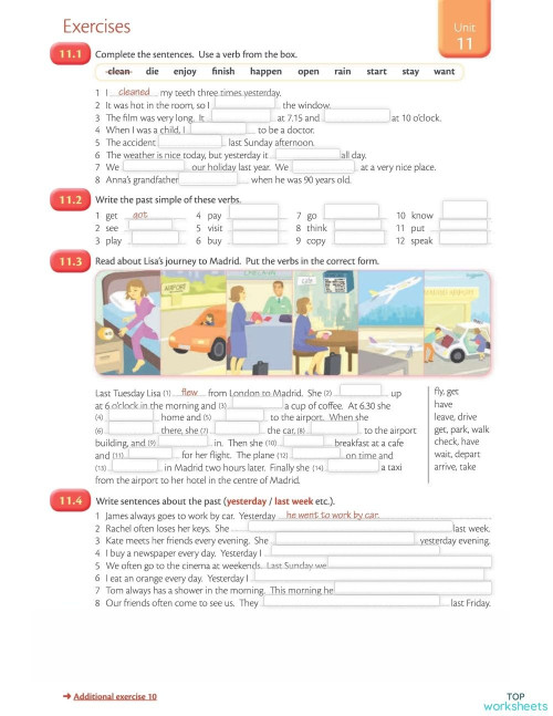 BASIC UNIT 6 REGULAR AND IRREGULAR VERBS. Ficha interactiva | TopWorksheets