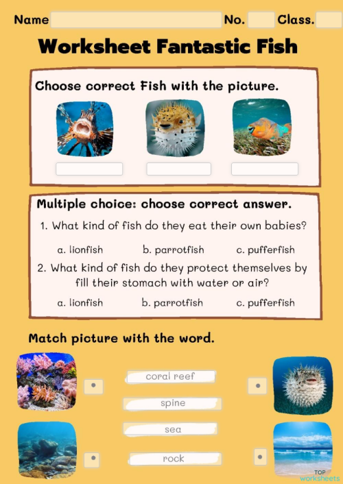 pufferfish. Interactive worksheet | TopWorksheets