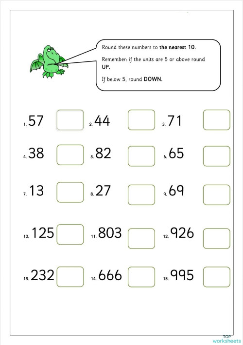M_G02M04L17_WC01_Rounding of to nearest 10. Interactive worksheet ...