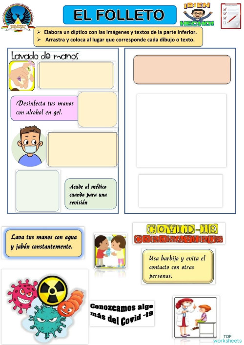 ELABORANDO UN FOLLETO (DIPTICO). Ficha interactiva | TopWorksheets