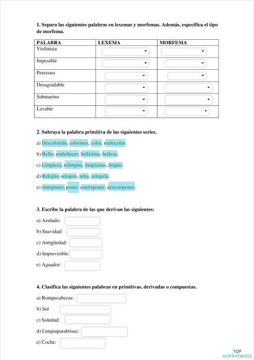 Prefijos Y Sufijos Ficha Interactiva Y Descargable Puedes Hacer Los
