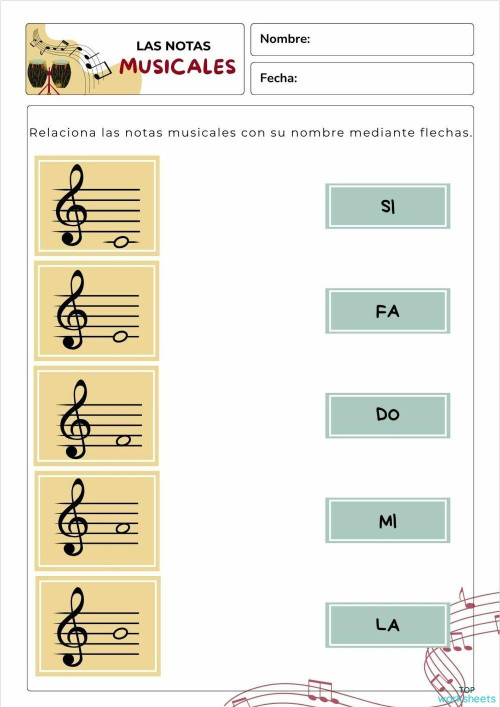 CLAVE DE FA. Ficha interactiva | TopWorksheets