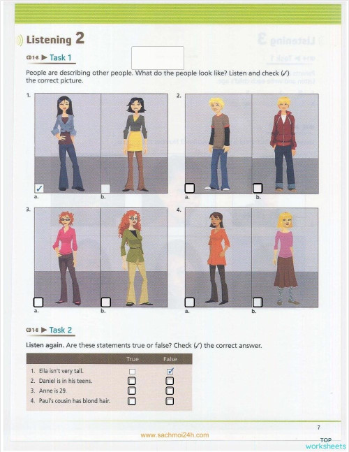 LISTENING PRACTICE 1 - UNIT STARTERS-LESSON2. Interactive worksheet ...