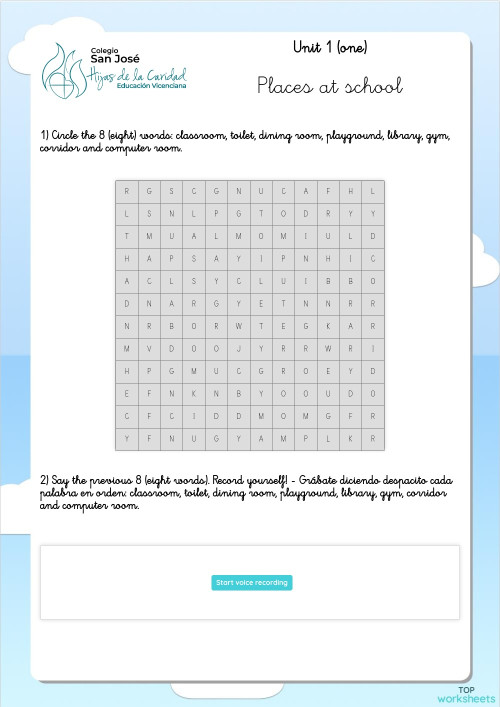 Unit 1 (one). Interactive worksheet | TopWorksheets