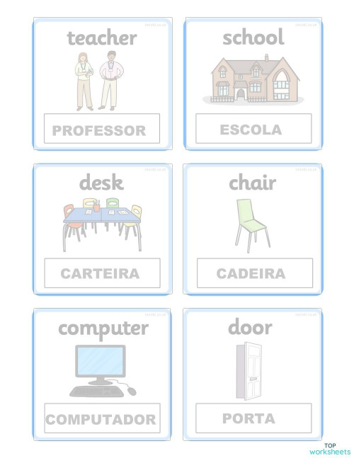 School Objects + Wordsearch. Interactive worksheet | TopWorksheets