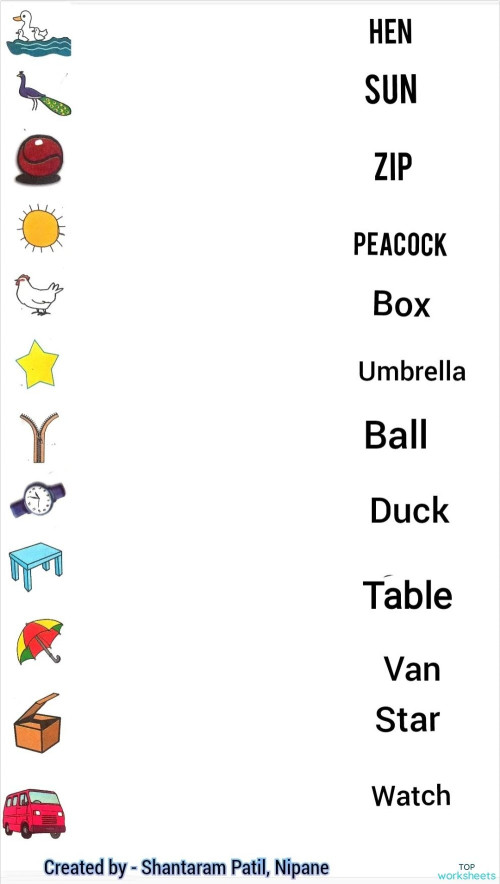 match the pair 2 nd std. Interactive worksheet | TopWorksheets