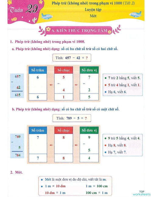Toán 2 - Tuần 29. Interactive worksheet | TopWorksheets